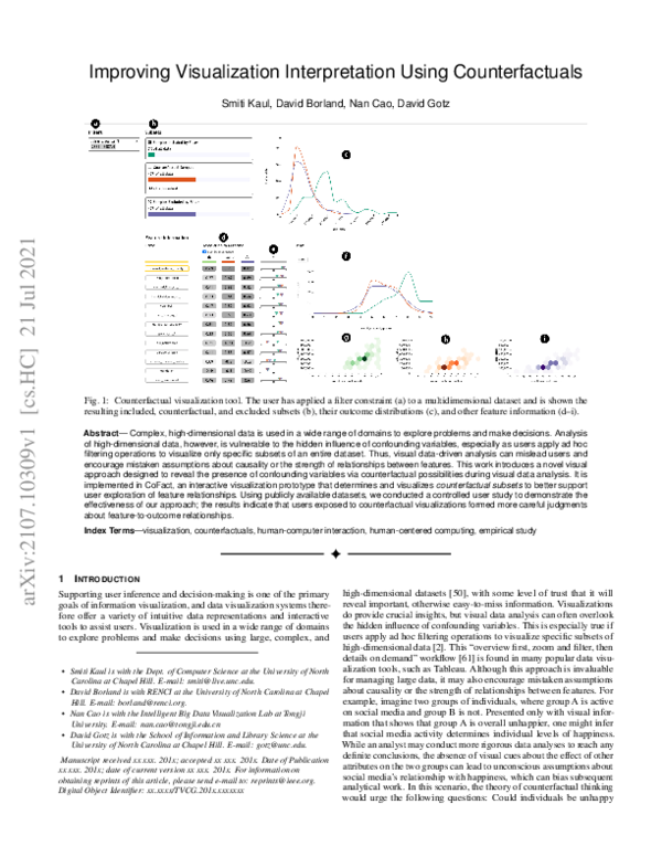 Pdf Improving Visualization Interpretation Using Counterfactuals