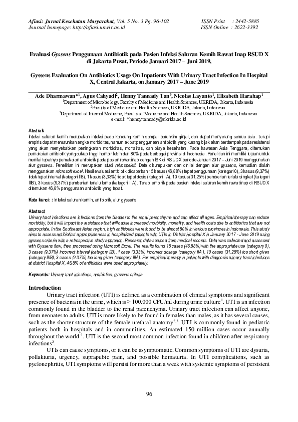 (PDF) A Gyssens Evaluation On Antibiotics Usage On Inpatients With ...