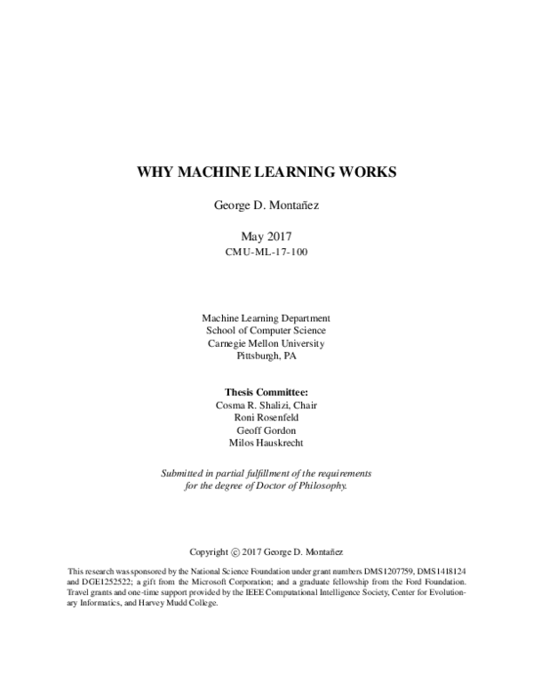 (PDF) Why Machine Learning Works
