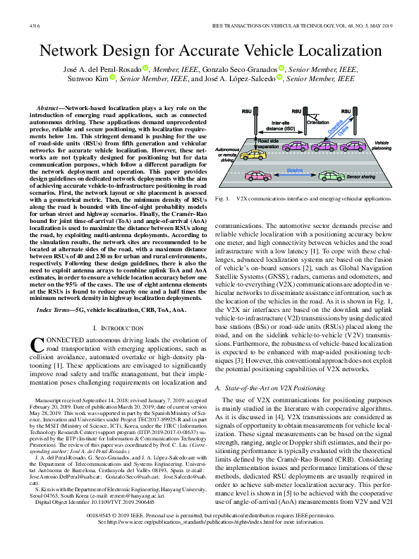 (PDF) Network Design for Accurate Vehicle Localization