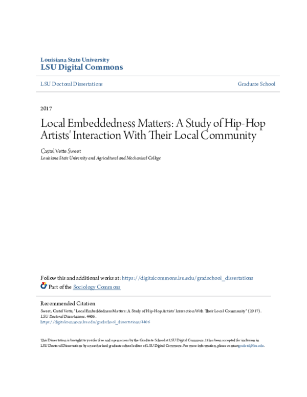 (PDF) Local Embeddedness Matters: A Study of Hip-Hop Artists ...