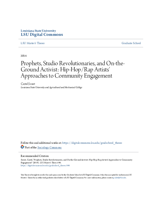 (PDF) Prophets, Studio Revolutionaries, and On-the-Ground Activist: Hip ...
