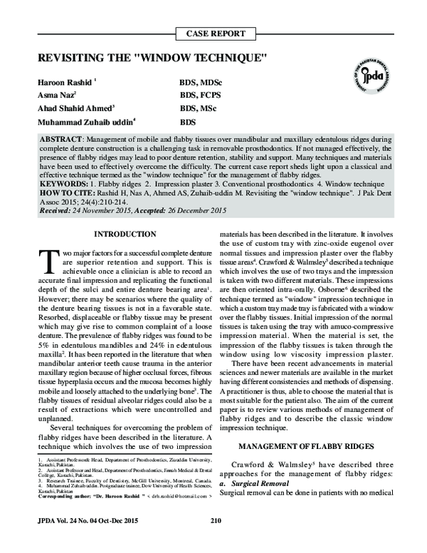 (PDF) Revisiting the "Window Technique