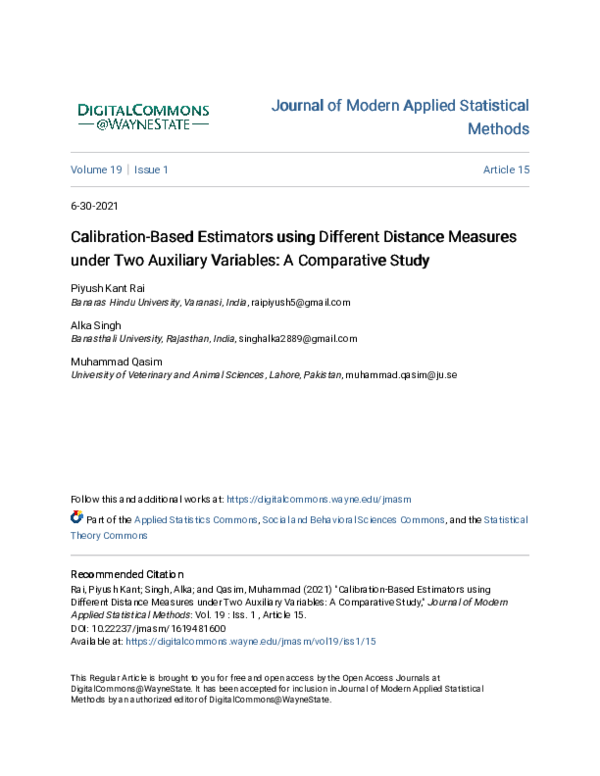 Pdf Calibration Based Estimators Using Different Distance Measures