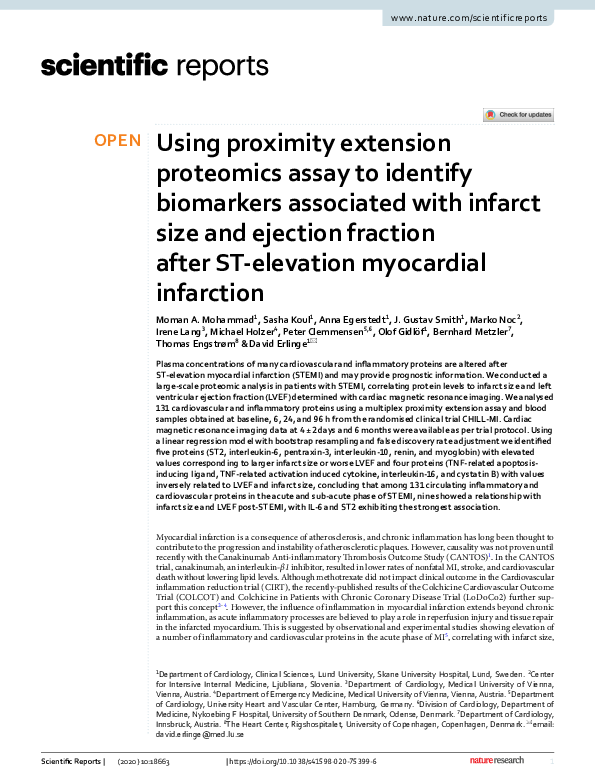 (PDF) Using proximity extension proteomics assay to identify biomarkers ...