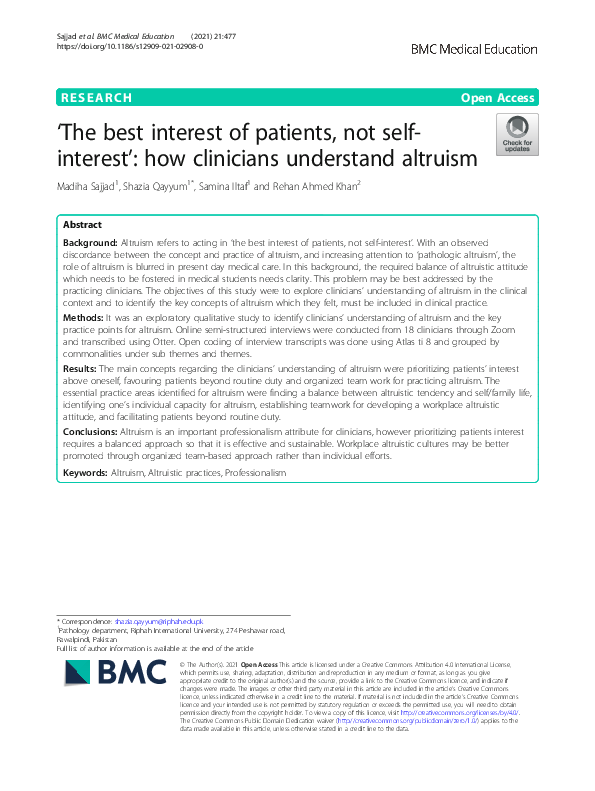 (PDF) ‘The best interest of patients, not self-interest’: how ...