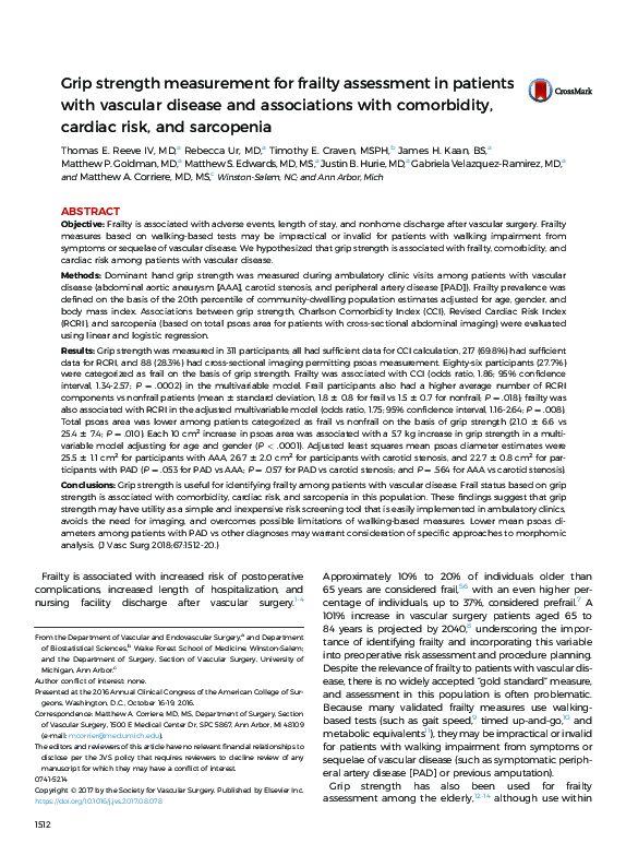 (PDF) Grip strength measurement for frailty assessment in patients with ...