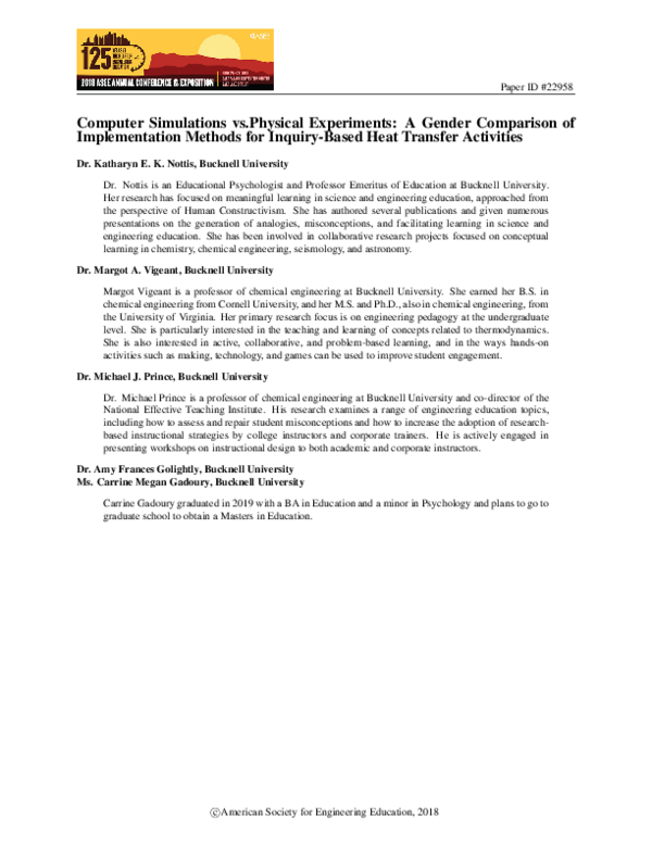 (PDF) Computer Simulations vs.Physical Experiments: A Gender Comparison of Implementation ...