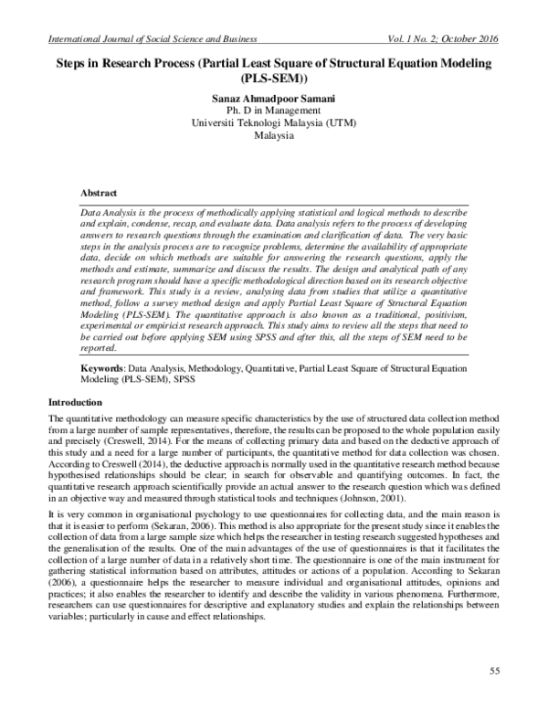 (PDF) Steps in Research Process (Partial Least Square of Structural Equation Modeling (PLS-SEM))