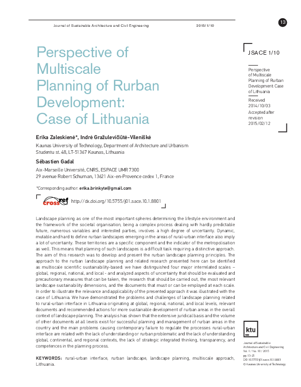 (PDF) Perspective of multiscale planning of rurban development: case of ...