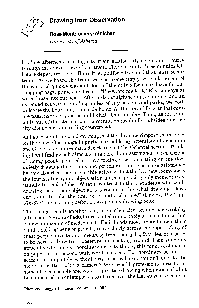 (PDF) Drawing from Observation