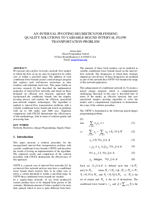 (PDF) An Interval Pivoting Heuristics for Finding Quality Solutions to Variable-Bound Interval ...
