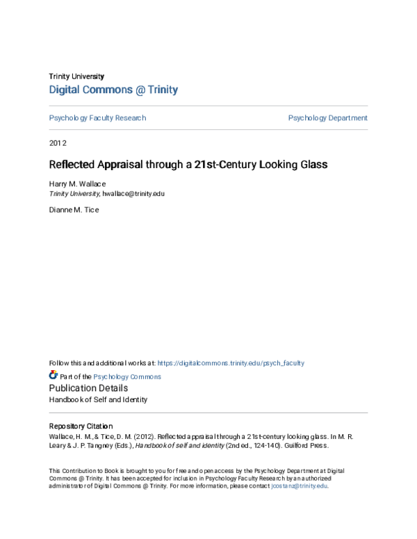 (PDF) Reflected Appraisal through a 21st-Century Looking Glass