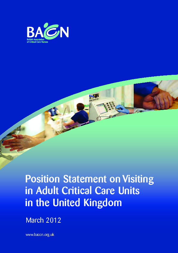 (PDF) Position statement on visiting in adult critical care units in ...