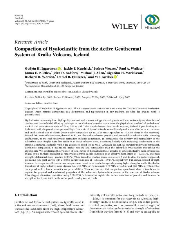 (PDF) Compaction of Hyaloclastite from the Active Geothermal System at ...