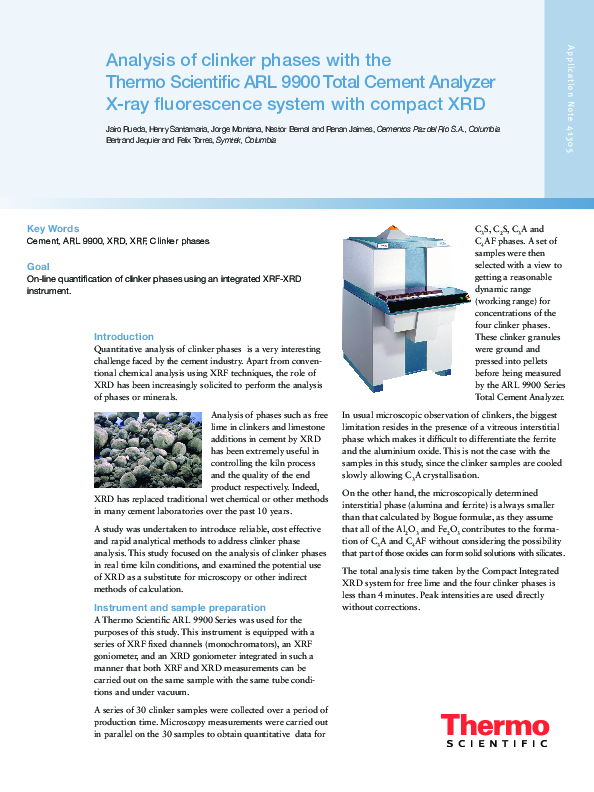 (PDF) Analysis of clinker phases with the ARL 9900 Total Cement ...