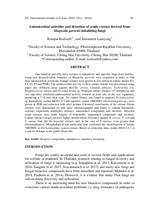 (PDF) Antimicrobial properties and detection of crude extract derived ...