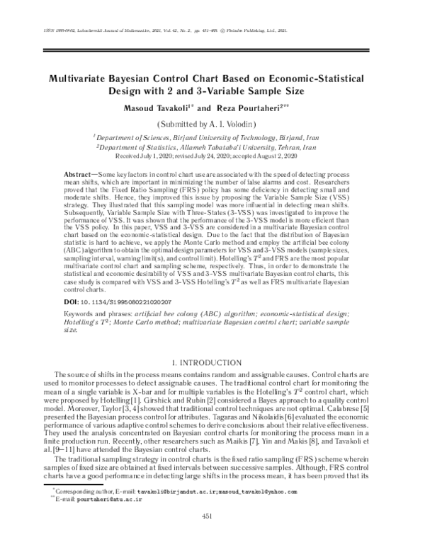 (PDF) Multivariate Bayesian Control Chart Based on Economic-Statistical ...