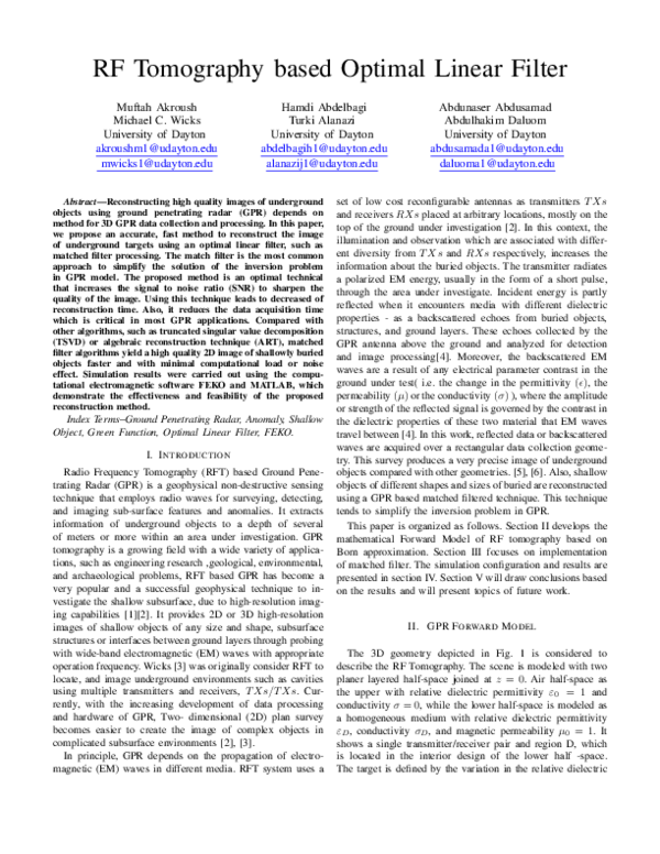 Pdf Optimal Linear Filtering For Weak Target Detection Based On Dyadic Contrast Function