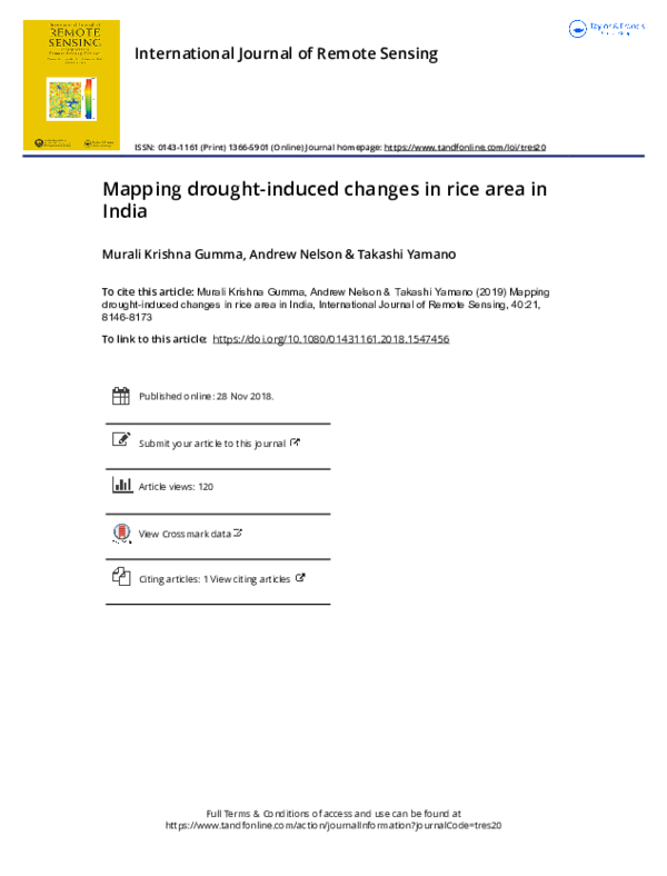 (PDF) Mapping drought-induced changes in rice area in India