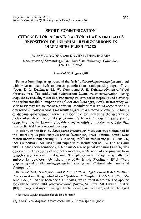 (PDF) Short Communication: Evidence for a Brain Factor that Stimulates ...