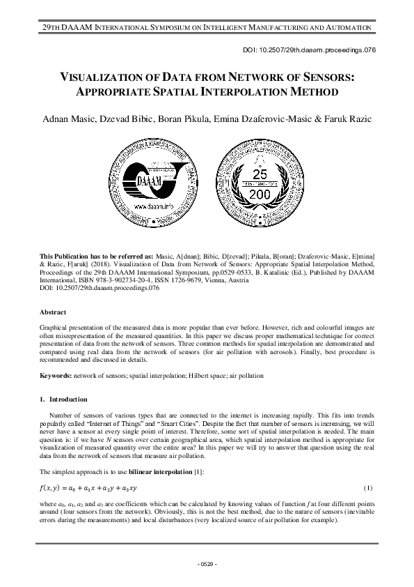 (PDF) Visualization of Data from Network of Sensors: Appropriate Spatial Interpolation Method
