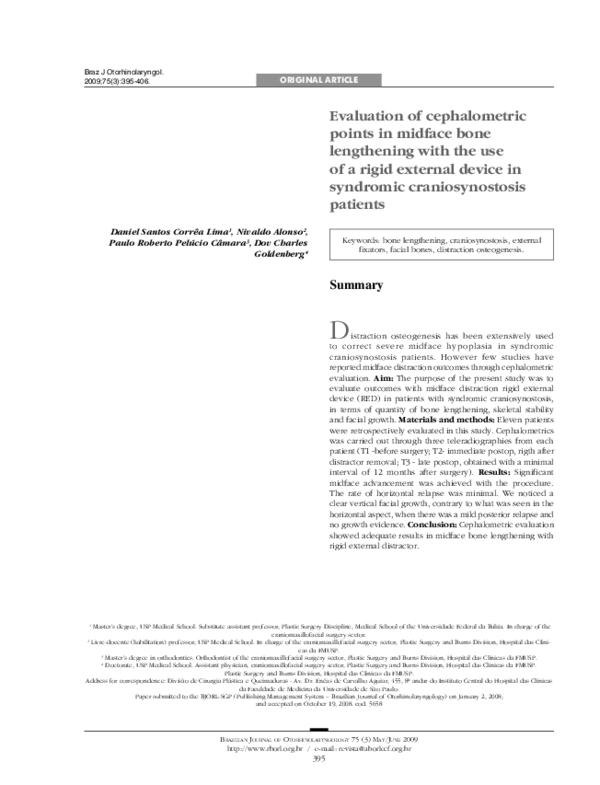 (PDF) Evaluation of cephalometric points in midface bone lengthening ...