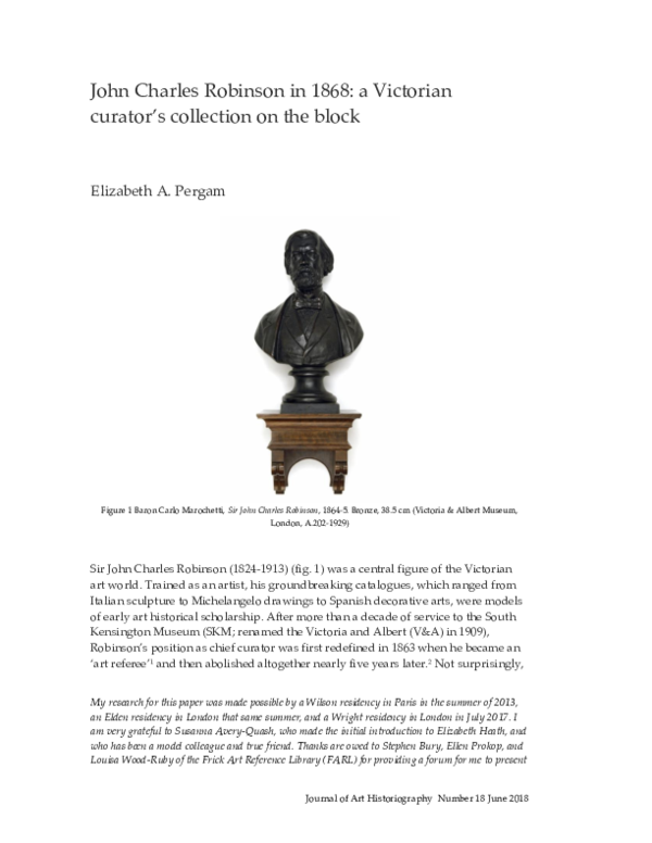 (PDF) John Charles Robinson in 1868: A Victorian Curator's Collection ...