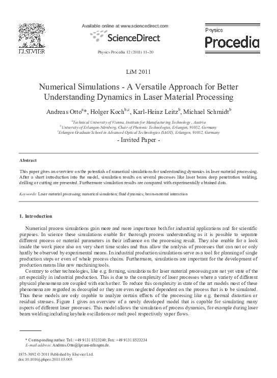 (PDF) Numerical Simulations - A Versatile Approach for Better ...