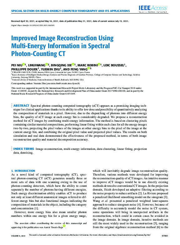 Pdf Improved Image Reconstruction Using Multi Energy Information In Spectral Photon Counting Ct