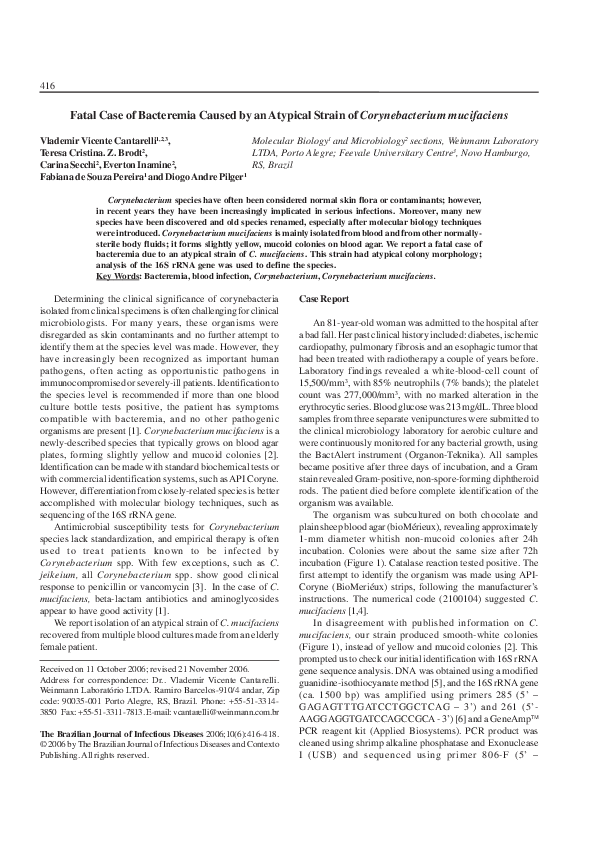 (PDF) Fatal case of bacteremia caused by an atypical strain of ...