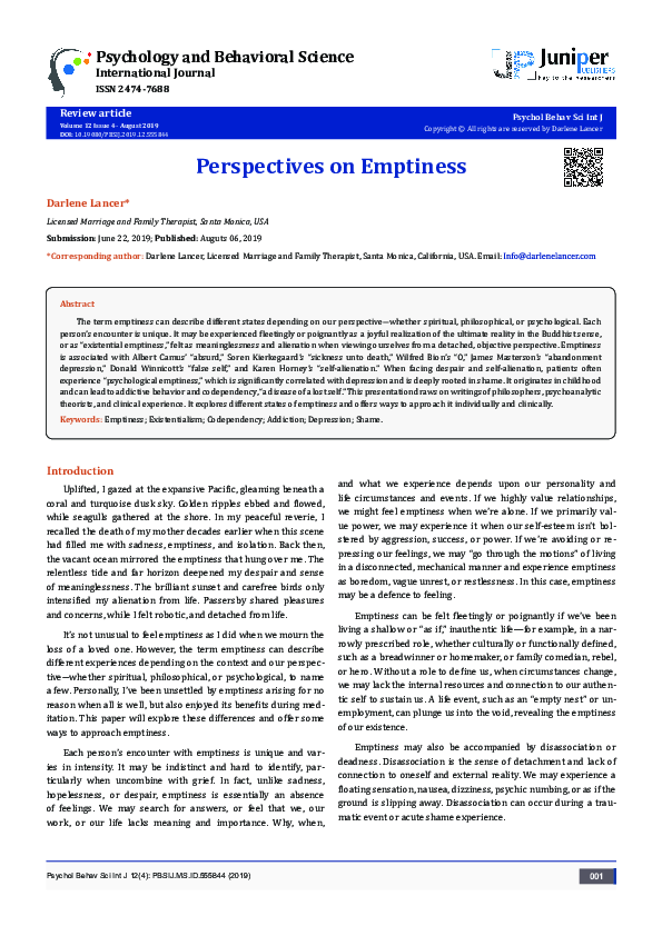 (PDF) Perspectives on Emptiness