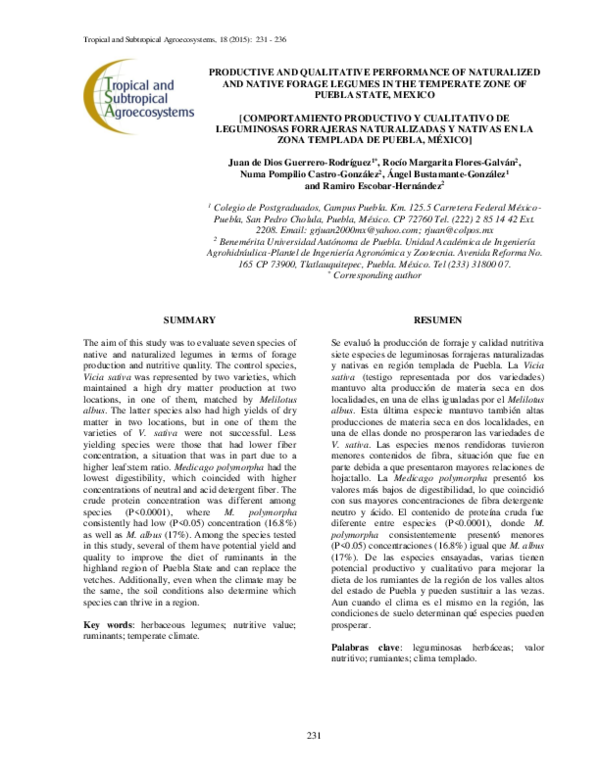 (PDF) Productive and Qualitative Performance of Naturalized and Native ...