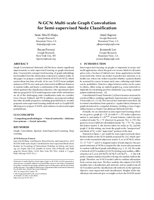 (PDF) N-GCN: Multi-scale Graph Convolution for Semi-supervised Node ...