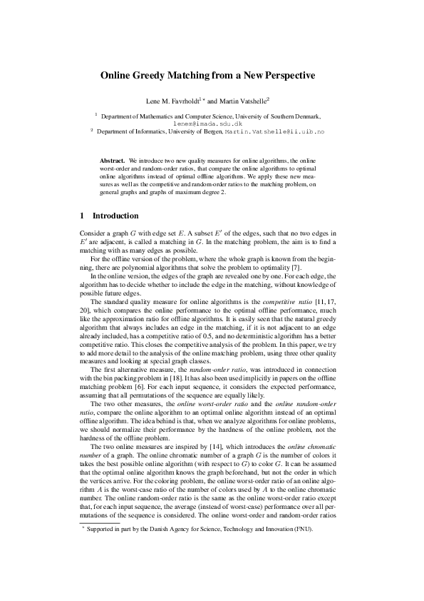 (PDF) Greedy Matching from a New Perspective