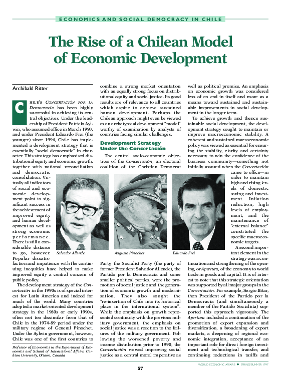 (PDF) C The Rise of a Chilean Model of Economic Development