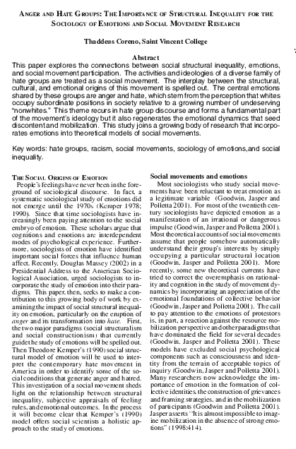 (PDF) Anger and Hate Groups: The Importance of Structural Inequality ...