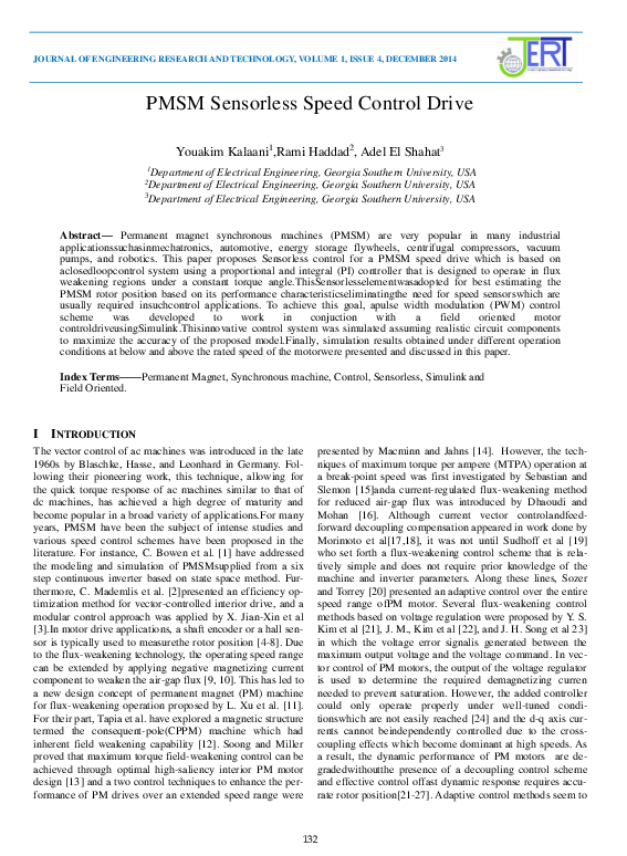 (PDF) PMSM Sensorless Speed Control Drive
