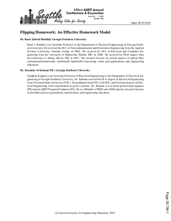 (PDF) Flipping Homework: An Effective Homework Model
