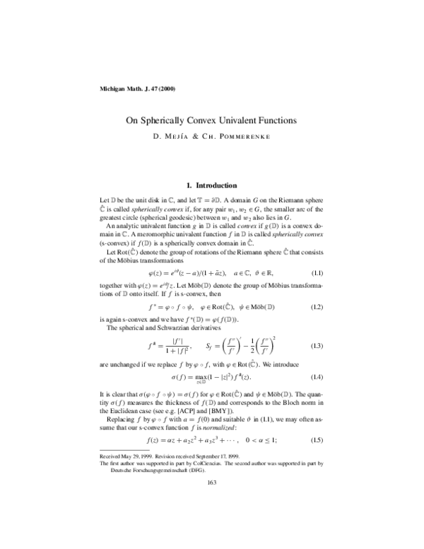 (PDF) On spherically convex univalent functions