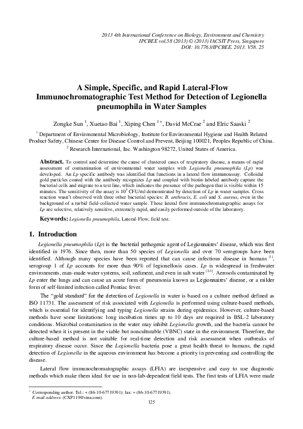 (PDF) A Simple , Specific , and Rapid Lateral-Flow ...