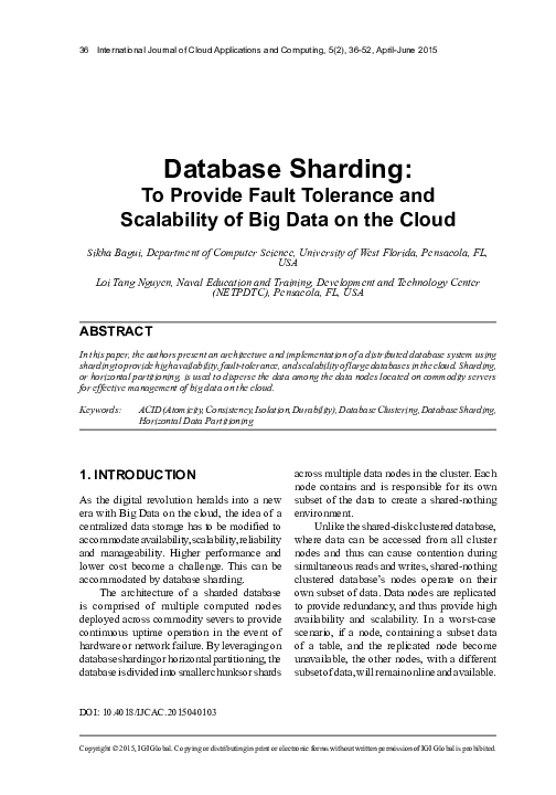 (PDF) Database Sharding