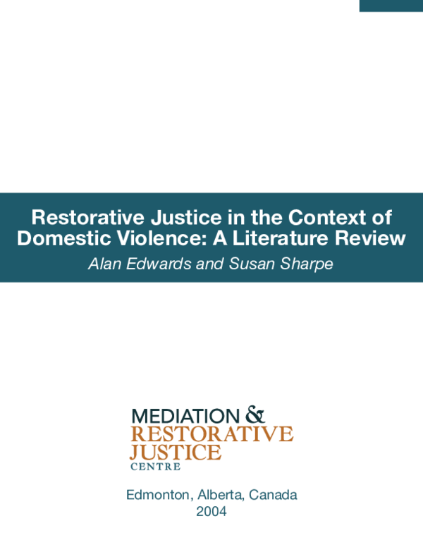 (PDF) Restorative Justice in the Context of Domestic Violence : A Literature Review