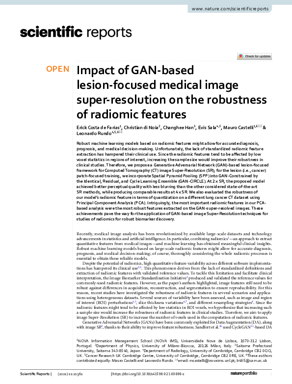 (PDF) Impact of GAN-based lesion-focused medical image super-resolution ...