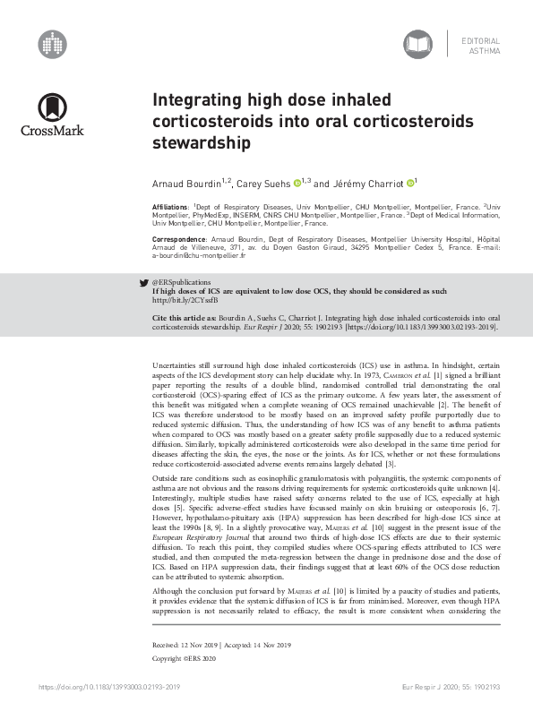 (PDF) Integrating high dose inhaled corticosteroids into oral ...