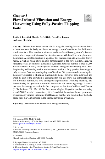 (PDF) Flow-Induced Vibration and Energy Harvesting Using Fully-Passive ...