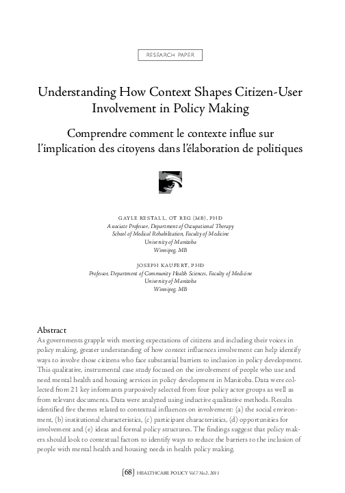 (PDF) Understanding how context shapes citizen-user involvement in ...
