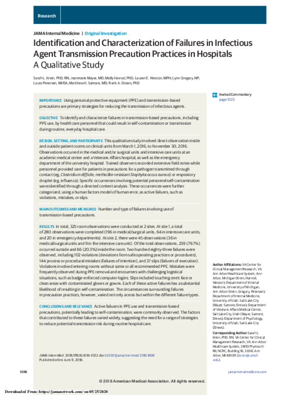 (PDF) Identification and Characterization of Failures in Infectious ...
