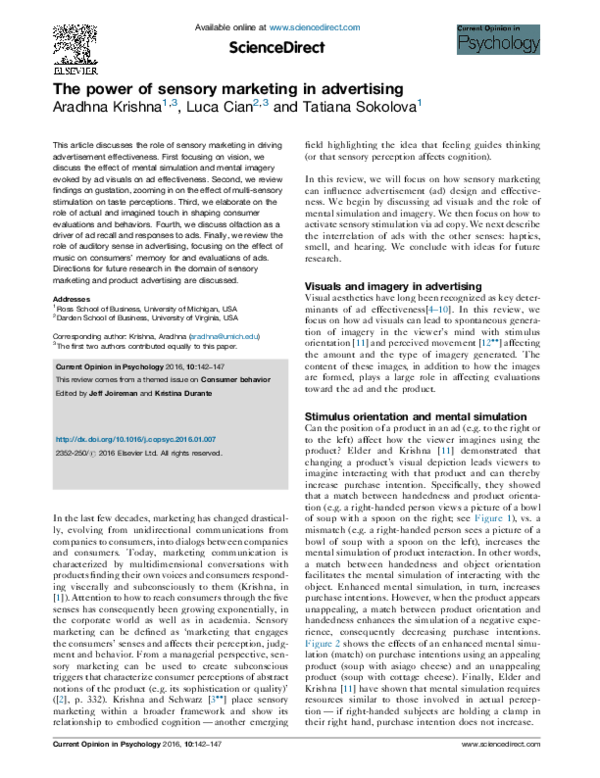 (PDF) The Power of Sensory Marketing in Advertising