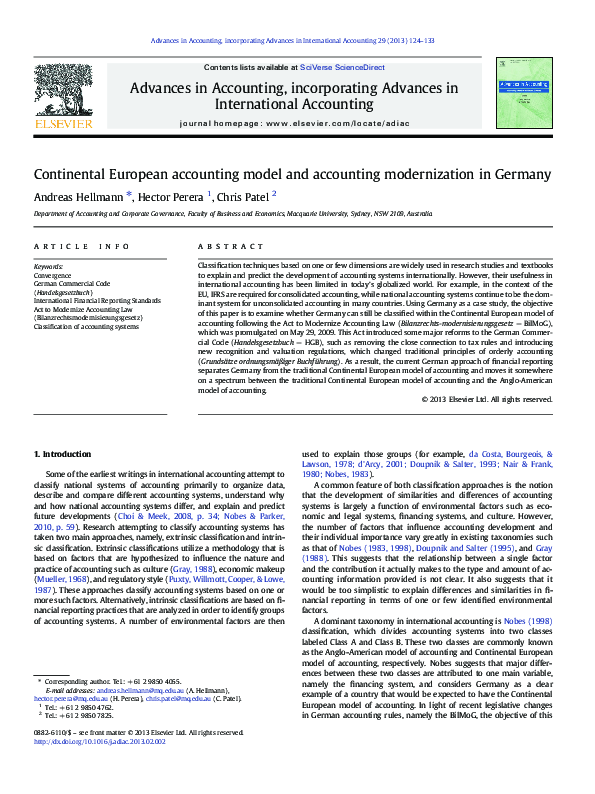 (PDF) Continental European accounting model and accounting ...